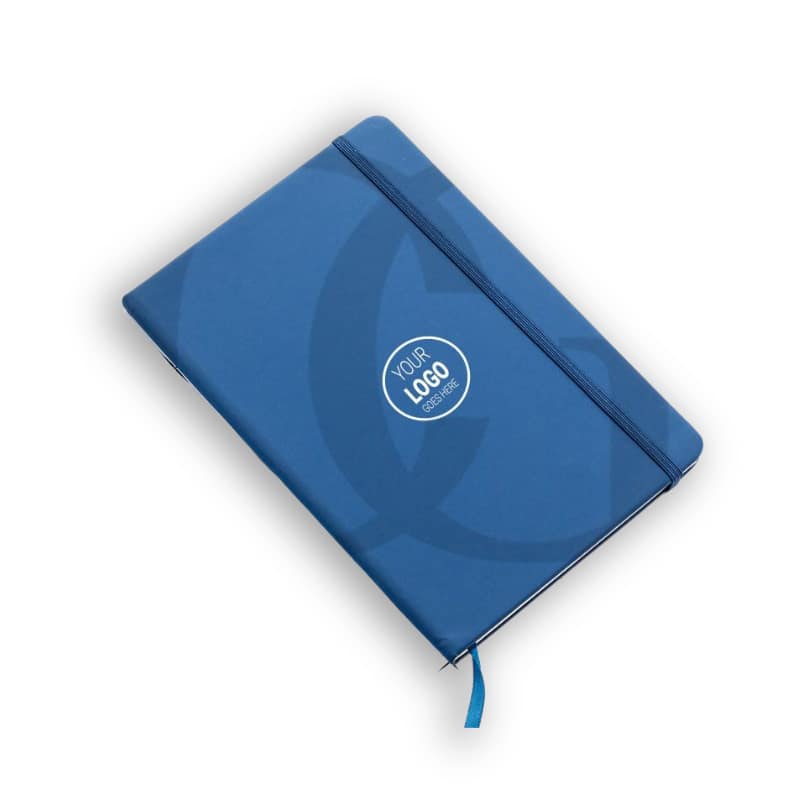 Customized Blue Leather Notebook - Corporate Gifting